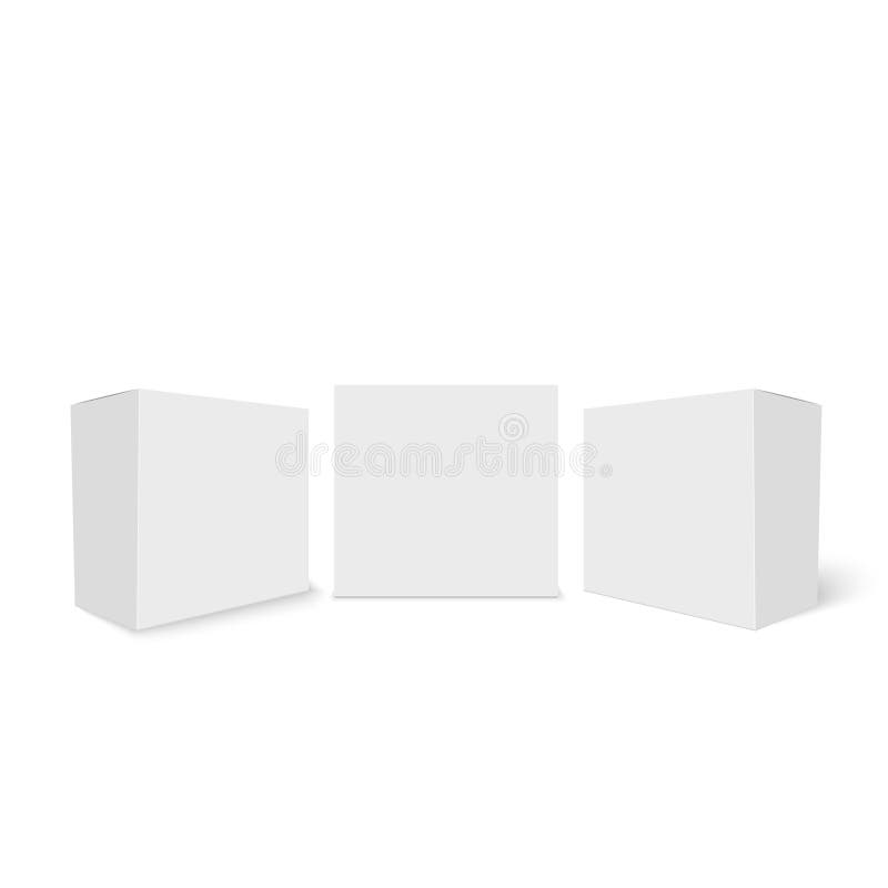 White Blank Cardboard Package Boxes Mockup. Vector Stock Vector ...
