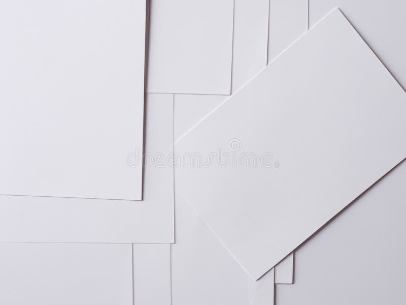 White Blank Cards on a White Background Stock Photo - Image of sheet ...