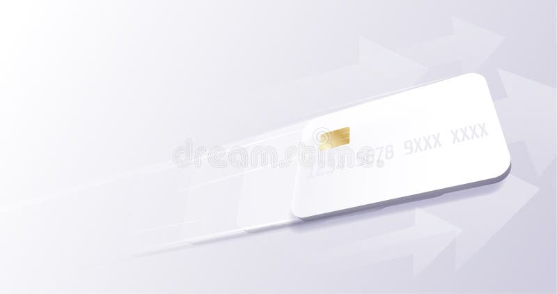 White Blank Chip Card. Mockup Bank Credit Stock Vector - Illustration ...