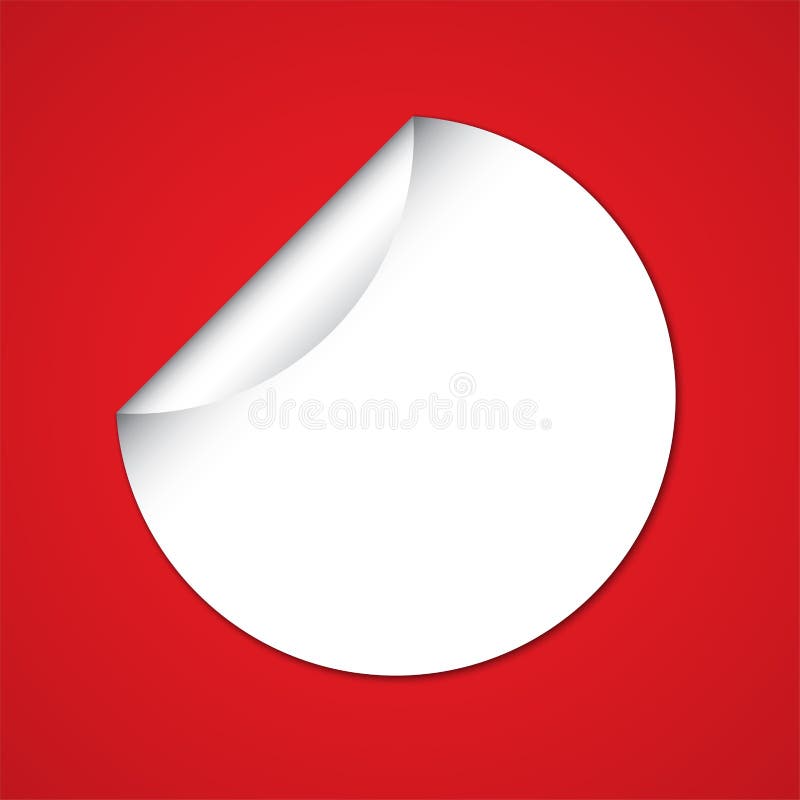 White Blank Circle Sticker on Red Background with Copy Space Stock ...