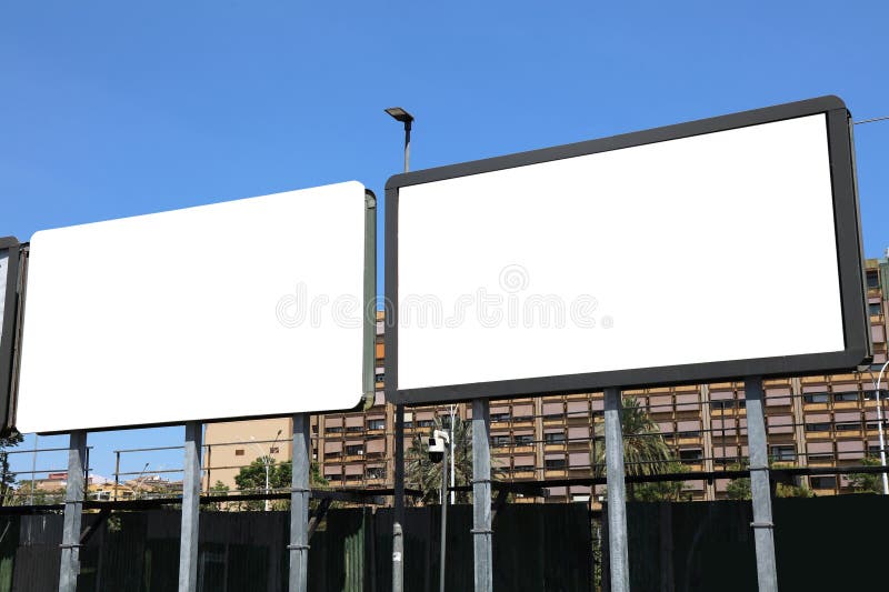 White Blank City Billboard in Europe Stock Image - Image of commercial ...