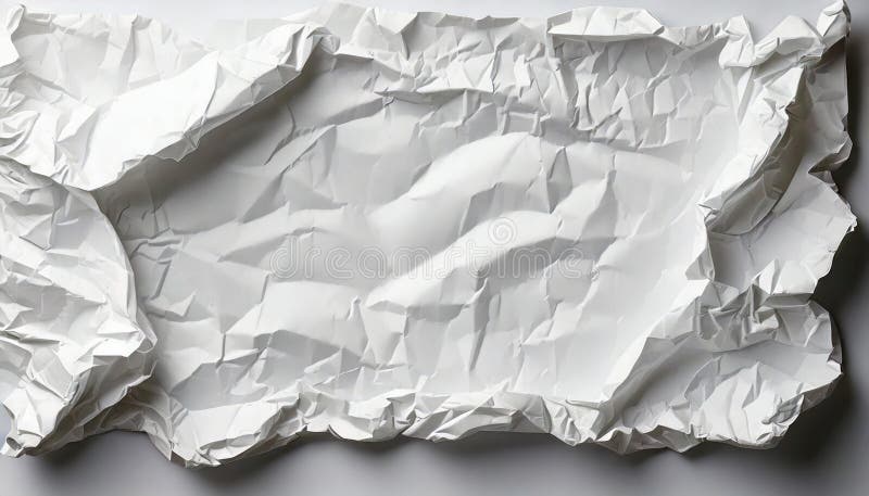 White Blank Crumpled Page with Copy Space Stock Illustration ...