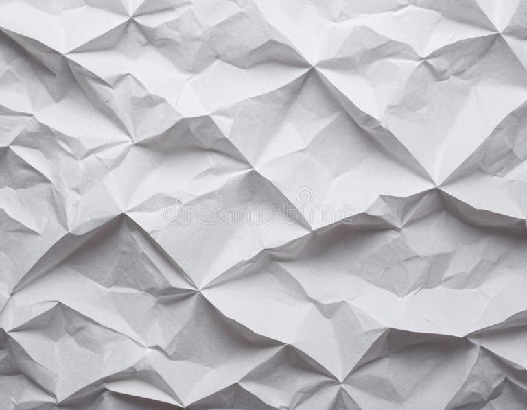 White Blank Crumpled Wrinkled Paper Sheet Texture Pattern Creative Background Stock Illustration ...