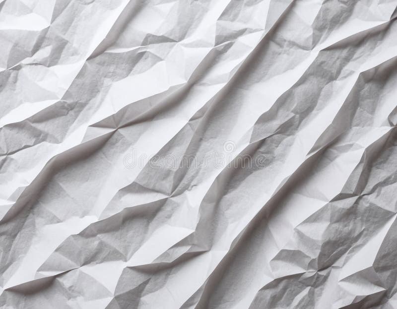 White Blank Crumpled Wrinkled Paper Sheet Texture Pattern Creative Background Stock Illustration ...