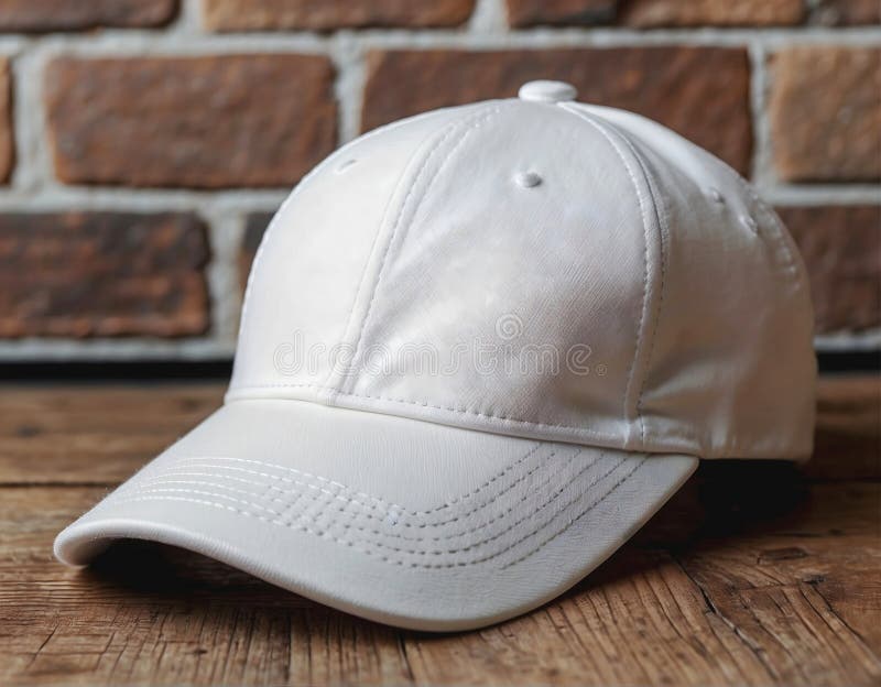 White Blank Empty Baseball Cap Mock Up Template Isolated on Brick Wall ...