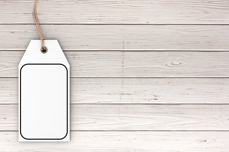 White Blank Empty Label Tag with Rope and Empty Space for Your Design ...