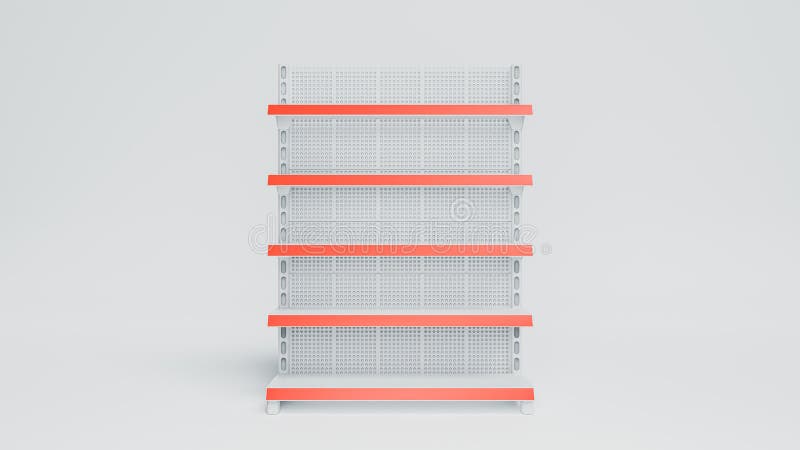 White Blank Empty Showcase Display with Retail Shelves, 3d Render Stock ...