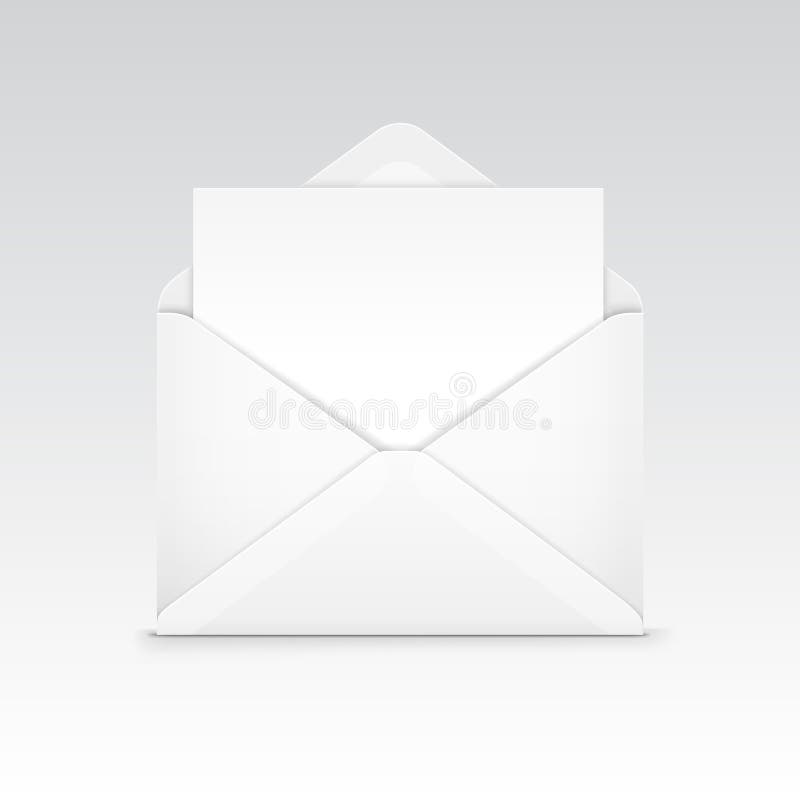 White Blank Envelope Isolated Stock Vector - Illustration of white ...
