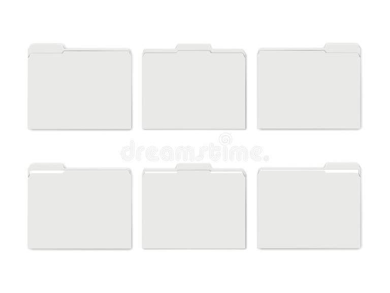 White Blank File Folder with Cut Tab Divider. Empty and with Paper ...