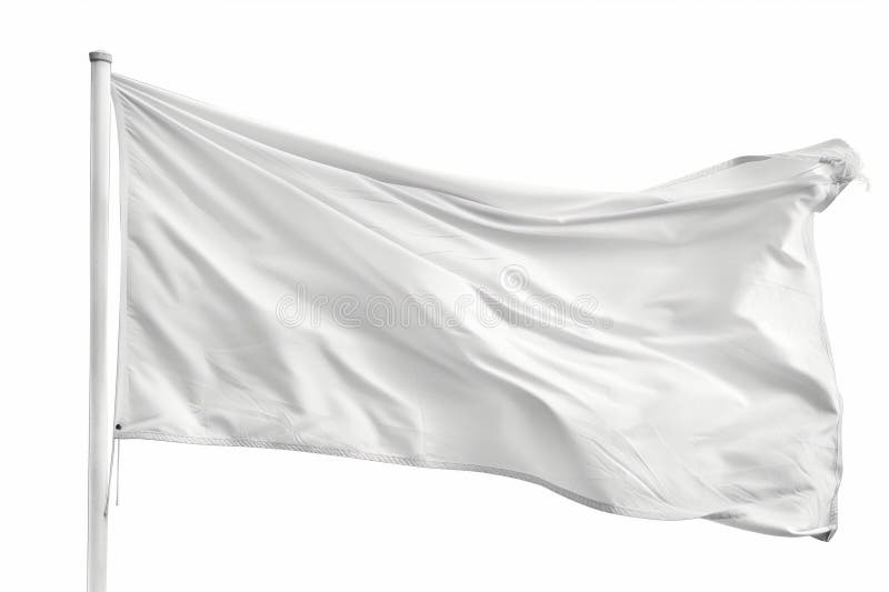 White Blank Flag on a Pole Waving Stock Photo - Image of signal, pole ...