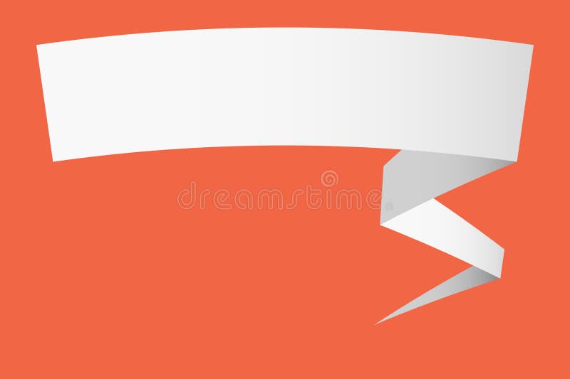 White Blank Folded Ribbon Banner Stock Vector - Illustration of origami ...