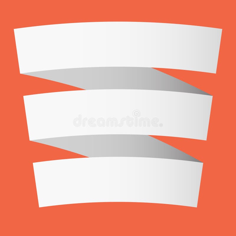 White Blank Folded Ribbon Banner Stock Illustration - Illustration of ...