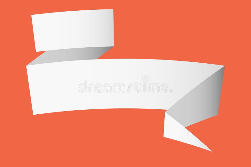 White Blank Folded Ribbon Banner Stock Illustration - Illustration of ...