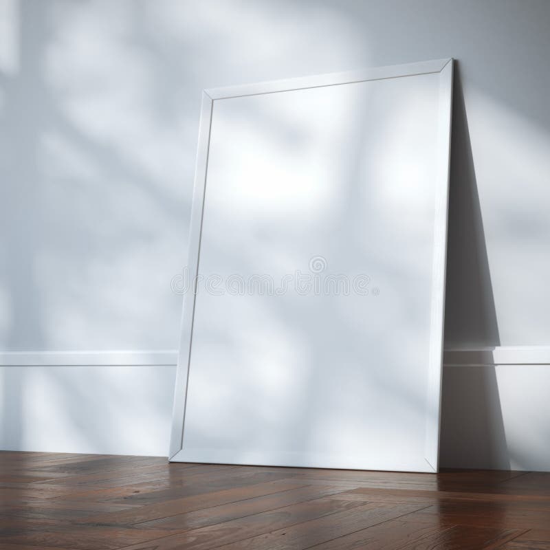 White Blank Frame in Classic Interior. 3d Rendering Stock Image - Image ...