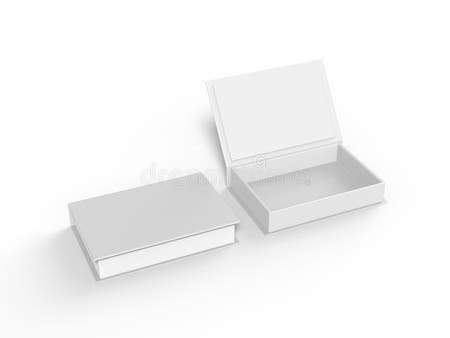 White Blank Hard Cardboard Rectangular Book Box Mock Up Template, 3d ...
