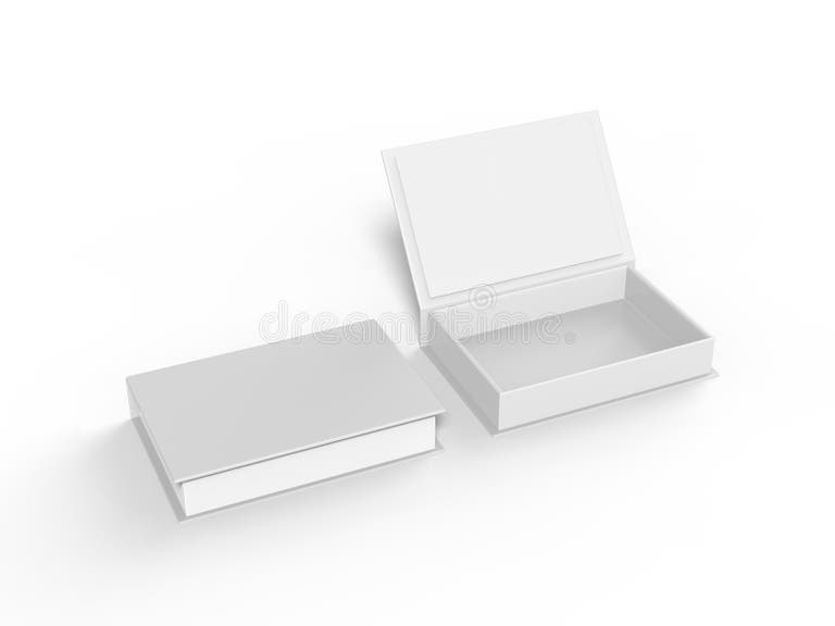 White Blank Hard Cardboard Rectangular Book Box Mock Up Template, 3d ...