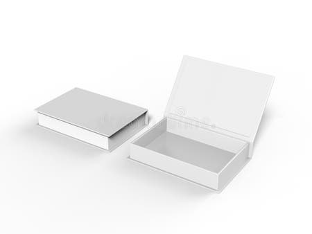 White Blank Hard Cardboard Rectangular Book Box Mock Up Template, 3d ...