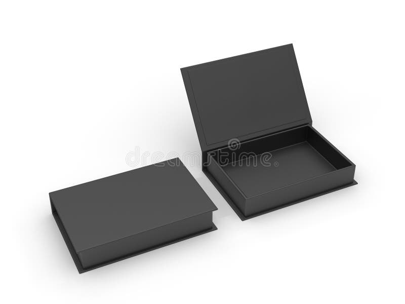 White Blank Hard Cardboard Rectangular Book Box Mock Up Template, 3d ...