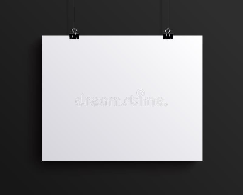 White Blank Horizontal Sheet of Paper, Vector Mock-up Stock Vector ...