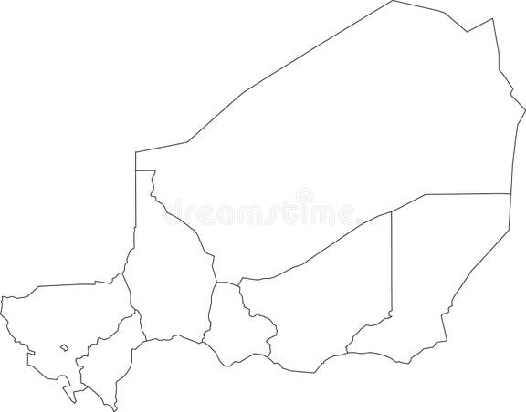 White blank map of Niger stock vector. Illustration of journey - 217318324