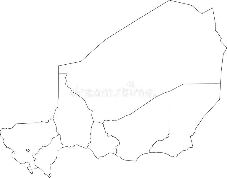 White blank map of Niger stock vector. Illustration of journey - 217318324
