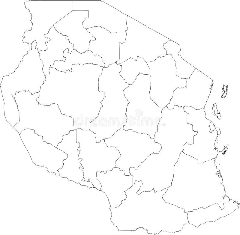 Blank Map Tanzania. High Quality Map of Tanzania with Provinces on ...