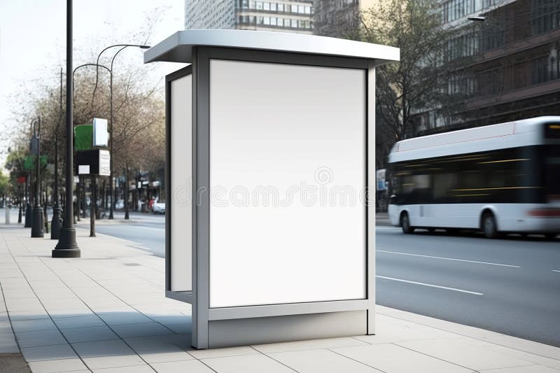 Blank Neon Box Mockup for Advertising in the City, Generative AI Stock ...