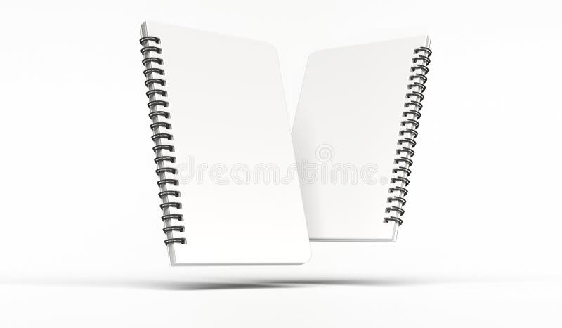 White Blank Notebook Front and Back View. 3d Render Stock Illustration ...