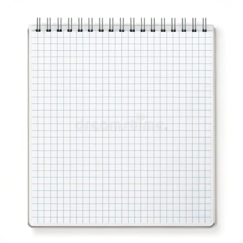 White Blank Notebook Sheet with Grid Pattern Stock Illustration ...