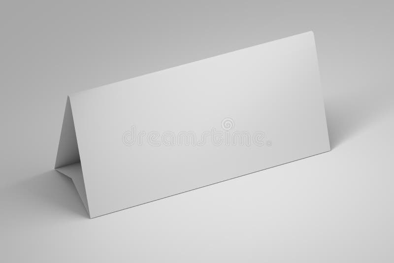 White Blank Office Table Paper Stand Template Mcokup Stock Illustration ...