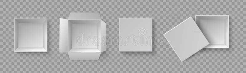 White Blank Packaging Gift Boxes. a Set of Open and Closed Box at ...