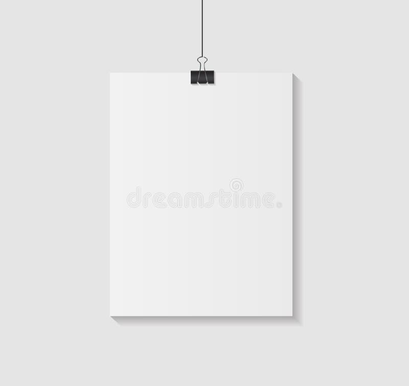 White Blank Page with Clip Vector Illustration Stock Vector ...