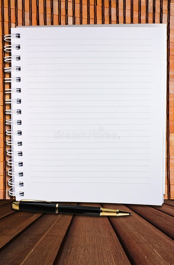 White Blank Page with Row and Classic Pen Stock Photo - Image of memo ...