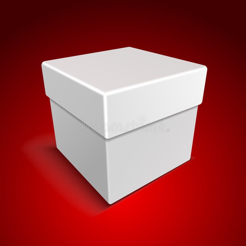 White Blank Paper Close Gift Box on Red Background Stock Vector ...
