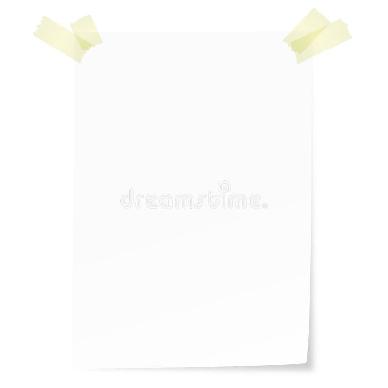 White Blank Paper with Colored Tape Stock Vector - Illustration of ...