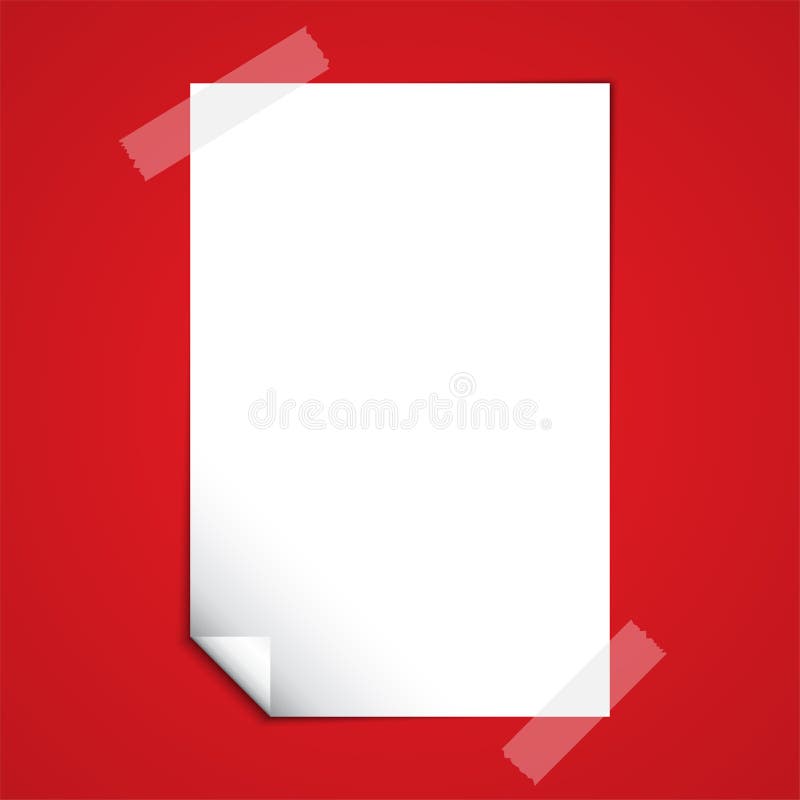 White Blank Paper Note on Red Background Stock Vector - Illustration of ...