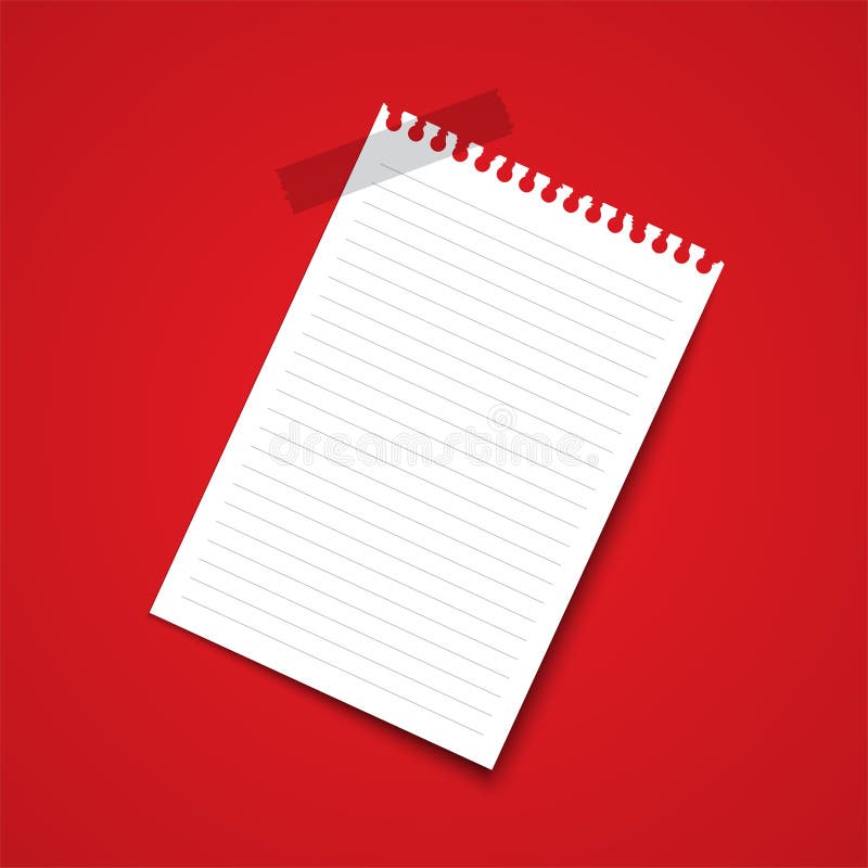 White Blank Paper Note on Red Background Stock Vector - Illustration of ...