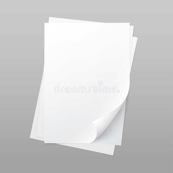 White Blank Paper Page Sheet with Corner Curl Stock Vector ...