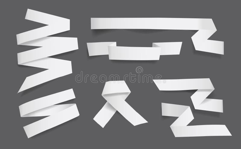 White Blank Paper Ribbons Illustration Stock Vector - Illustration of ...