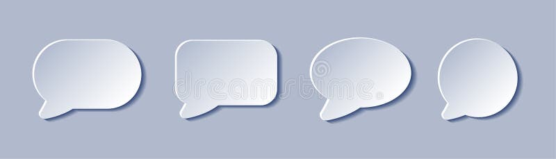 White Blank Paper Speech Bubbles Set. Cloud Bubbles Speech Different ...