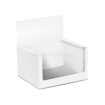 White Blank Paperboard Display Box. 3d Mockup. Cardboard Container with ...