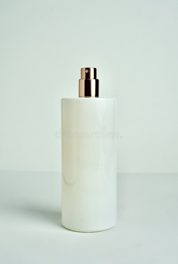 White Perfume Bottle Spray on White Background Stock Photo - Image of ...