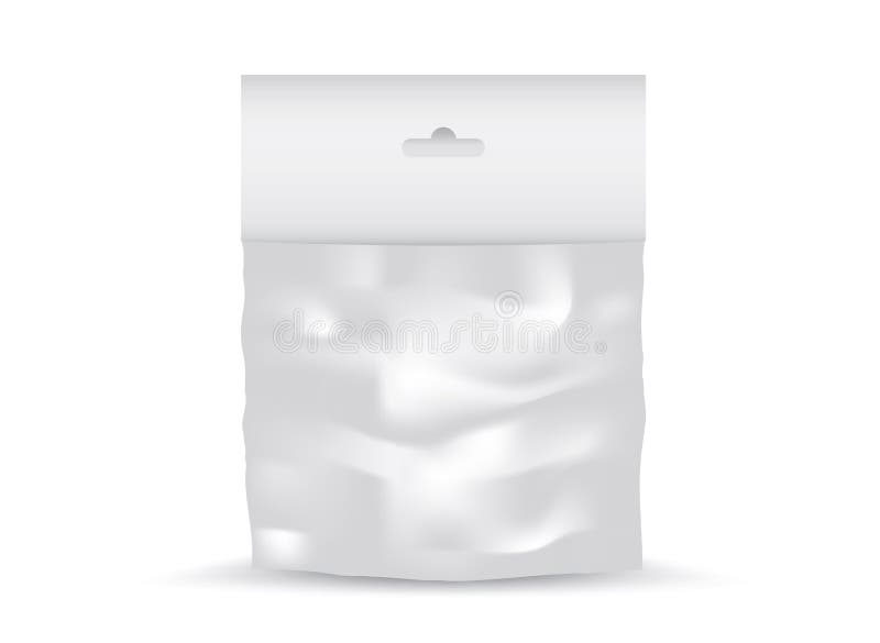 White Blank Plastic Pocket Bag Vector, Package Design, 3d, Product ...