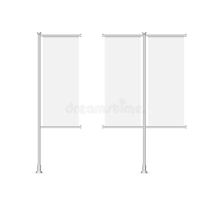White Blank Pole Banner Advertisement Flag Mockup. Vector Stock Vector ...
