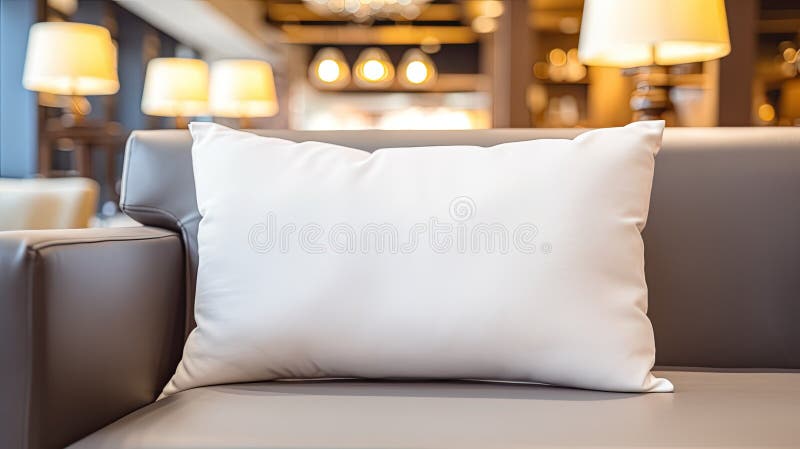 White Blank Polyester Pillow Mock Up. Empty Pillow Template Modern and ...
