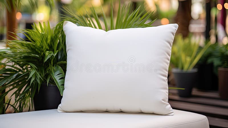 White Blank Polyester Pillow Mock Up. Empty Pillow Template Modern and ...
