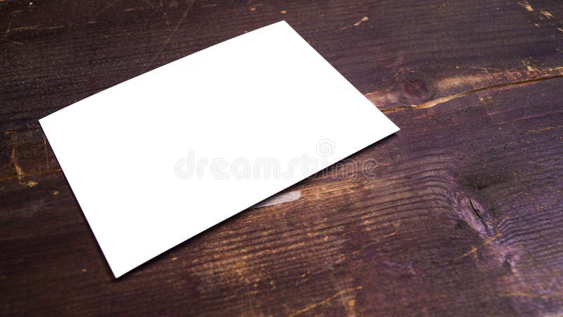 A White Blank Post Card on a Wooden Background Stock Image - Image of ...