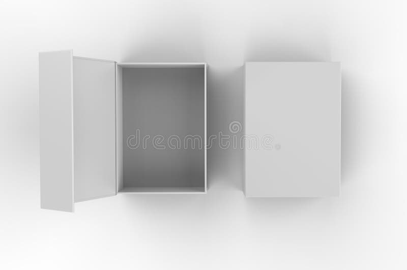 White Blank Rectangular Hard Cardboard Box for Branding Presentation ...