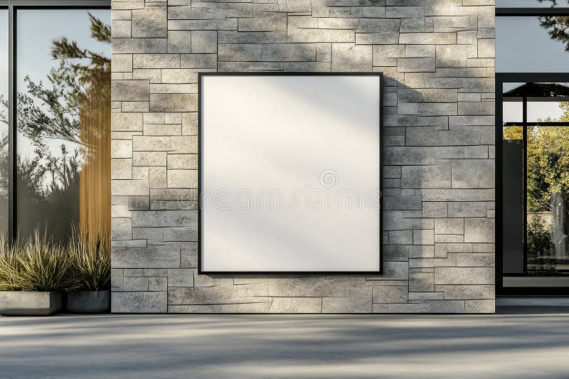 White Blank Rectangular Street Advertising Billboard, Information Board ...