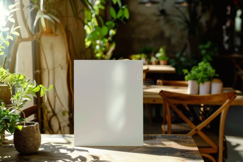 White Blank Restaurant Menu Sign on a Table Stock Illustration ...